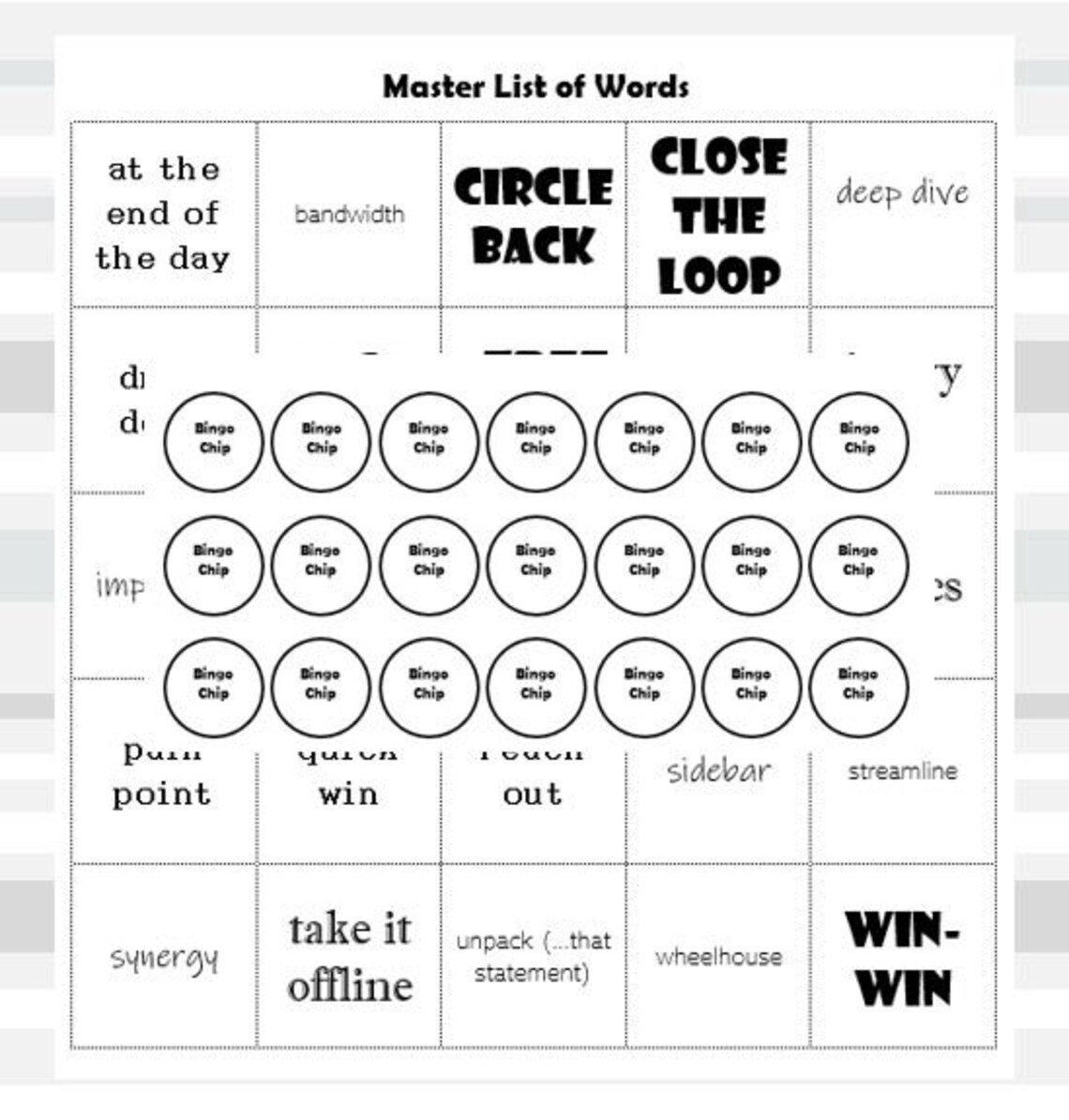 Buzzword Bingo Printable Cards, Conference Call, Work Meeting, Print at ...