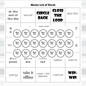 Buzzword Bingo Printable Cards, Conference Call, Work Meeting, Print at ...