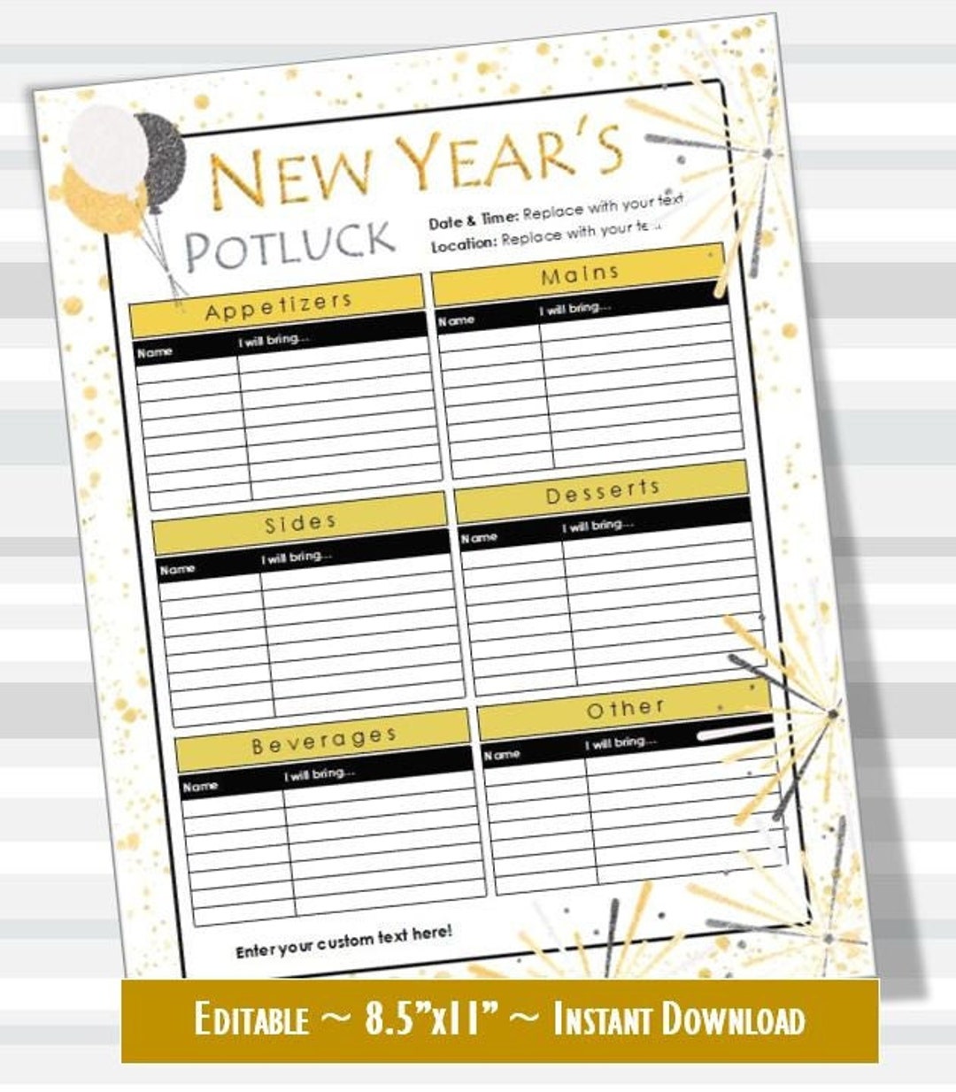 Editable Printable Potluck Sign Up Sheet Potluck Sign Up Sheets (Free