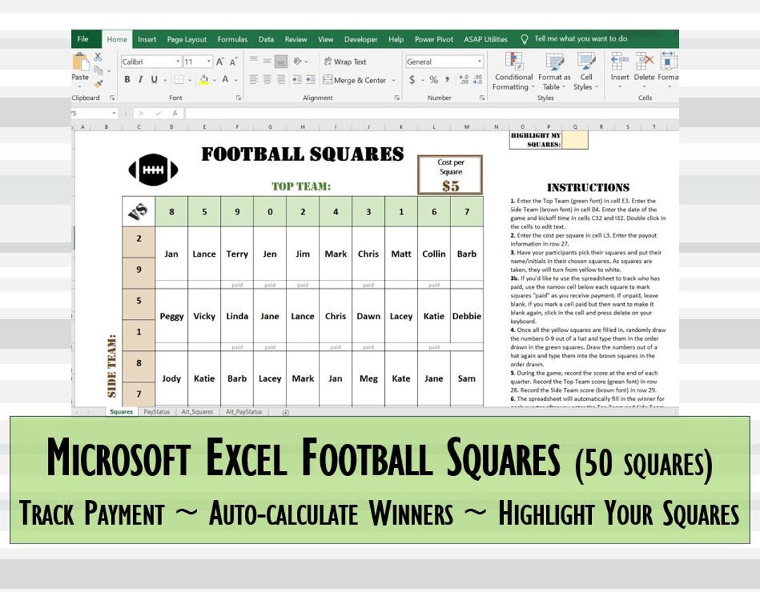 Football Pool Template Excel