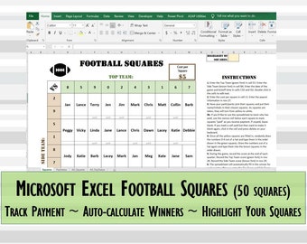 Excel Template Football - Etsy