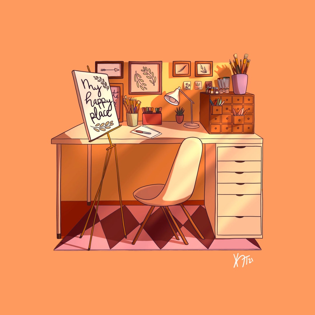 My Happy Place: Art Studio Print - Etsy