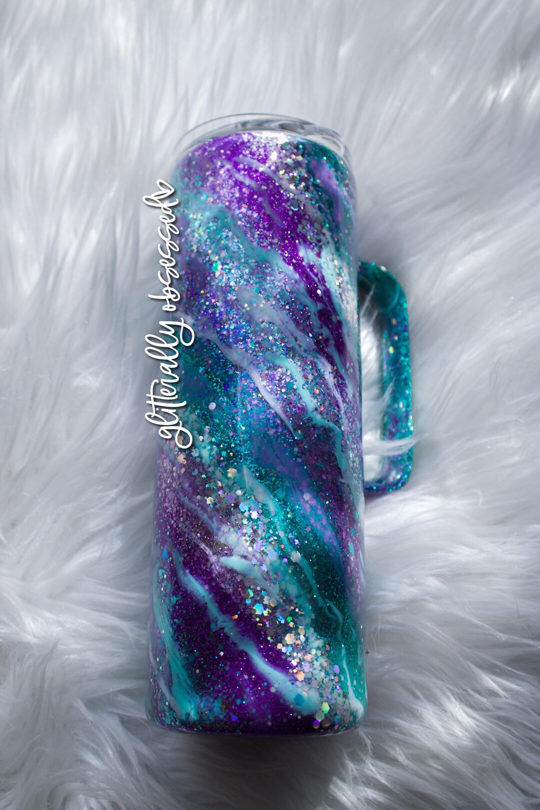 Purple Stanley Glitter Tumbler, Turquoise Epoxy Glitter Tumbler, Marble ...