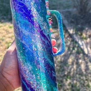 Glitter Swirl Tumbler, Stanley Glitter Tumbler, Epoxy Glitter Tumbler ...