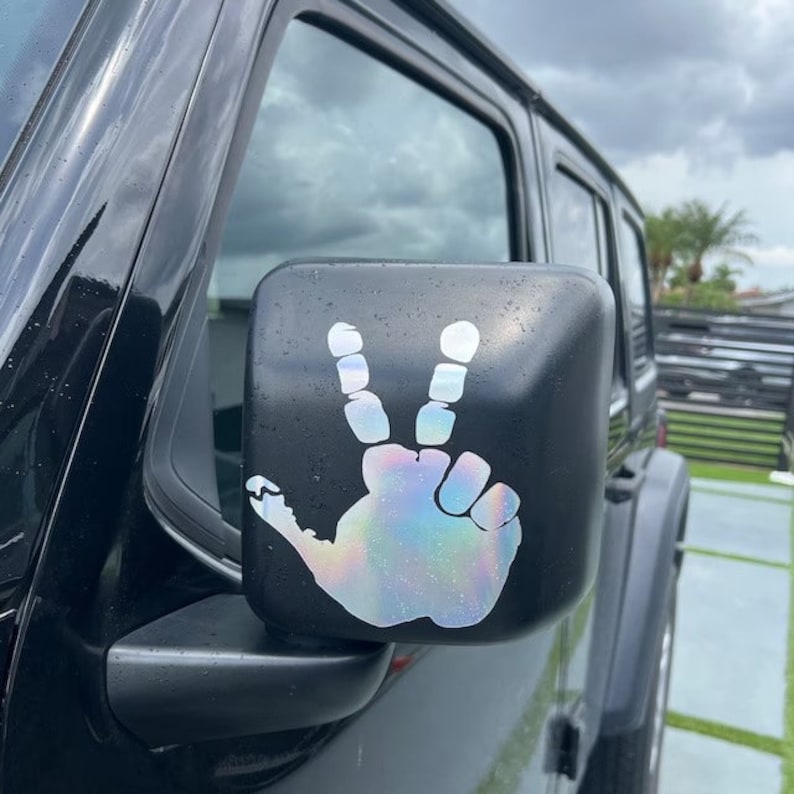 Set of 2 Hand Wave Peace Wave Decal for Side Mirrors - Wave Decal ...