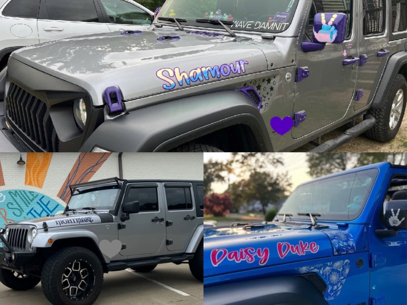 Custom Hood Decals Set of Two, Layered Hood Decal, Hood Decals for ...