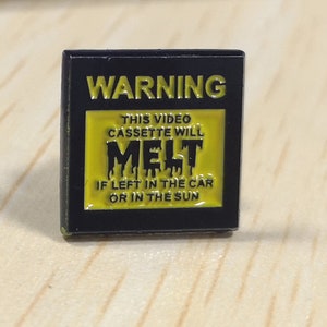 Warning VHS Melt Enamel Pin - Etsy