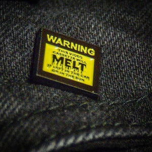 Warning VHS Melt Enamel Pin - Etsy
