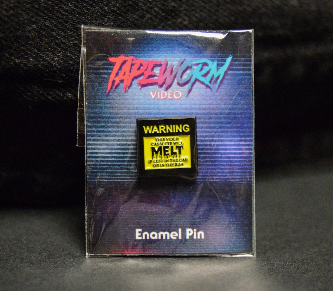 Warning VHS Melt Enamel Pin - Etsy