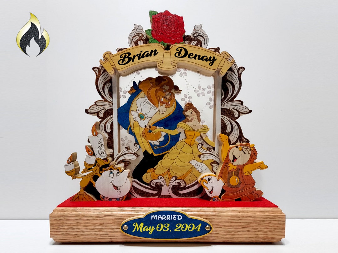 Wooden Beauty and the Beast Custom Wedding/anniversay Plaque - Etsy