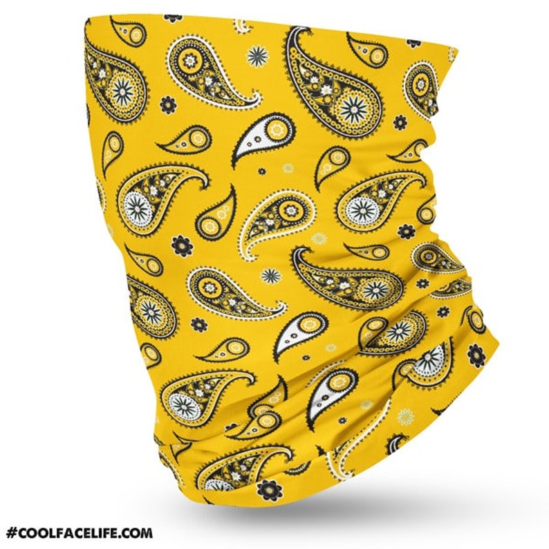 Yellow Paisley Bandana - Etsy