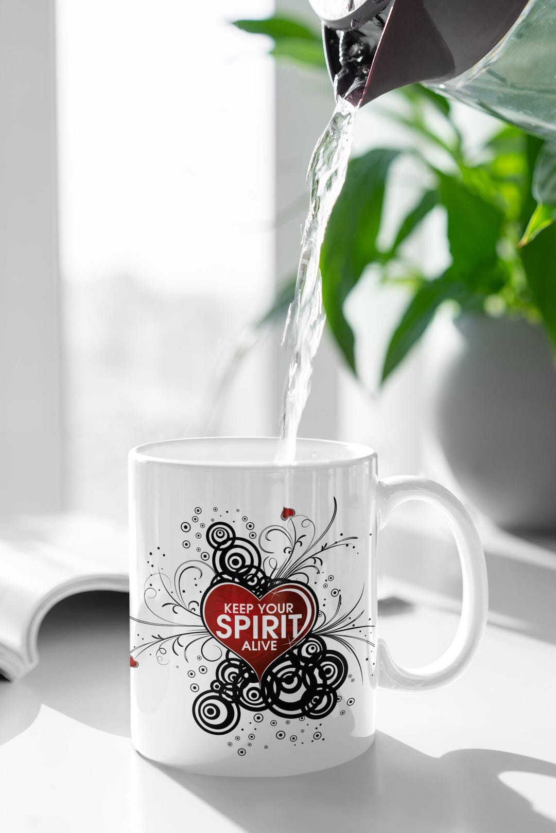 Keep Your Spirit Alive Mug | Heart Design Motivational 11oz Mug ...