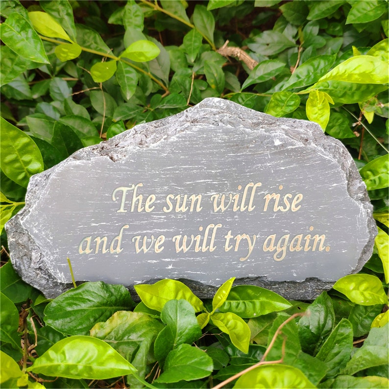 Personalized Garden Stones Engraved with Any | Etsy