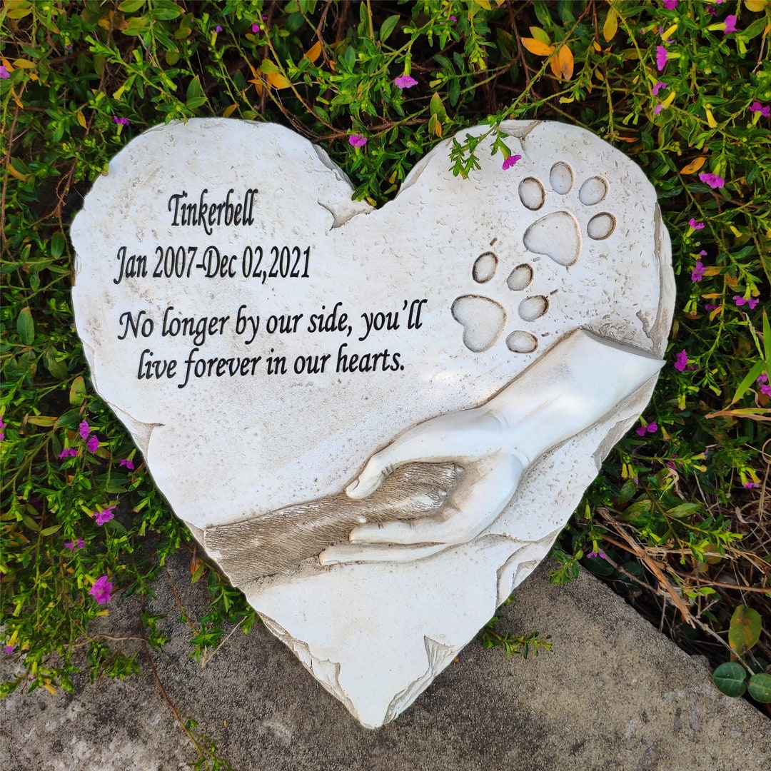 Heart Shape Pet Memorial Stones Dog Garden Stones, 100% Personalized ...