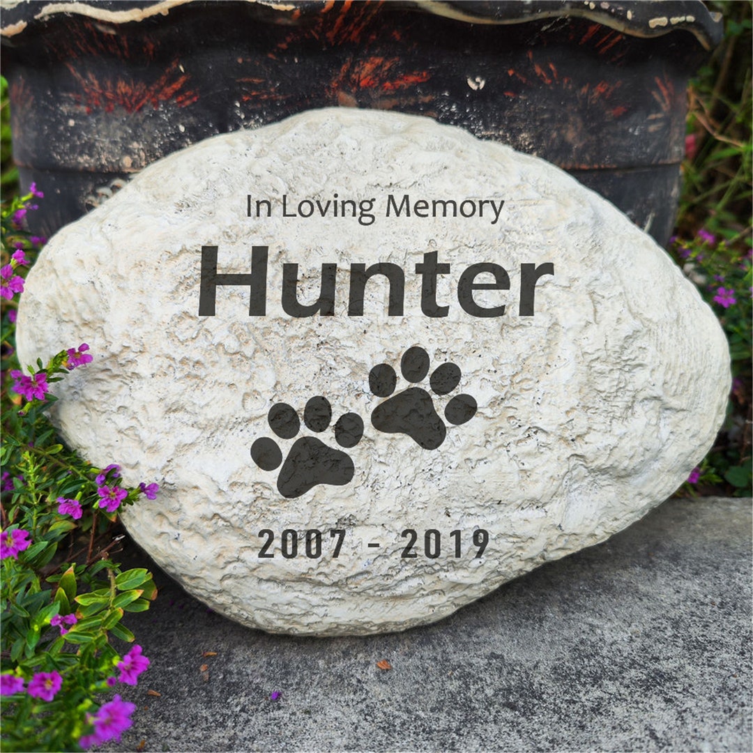 Paw Pritns Pet Memorial Stones Dog Memorial Stones, Personalized Pet ...