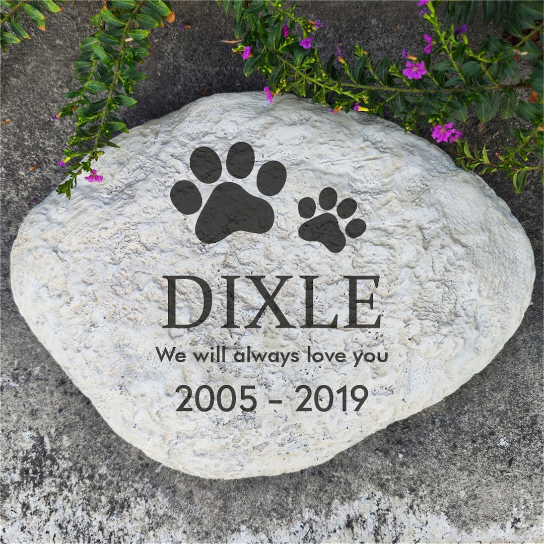 Paw Prints Pet Memorial Stones Grave Markers for Dogs or Cats - Pet Dog ...