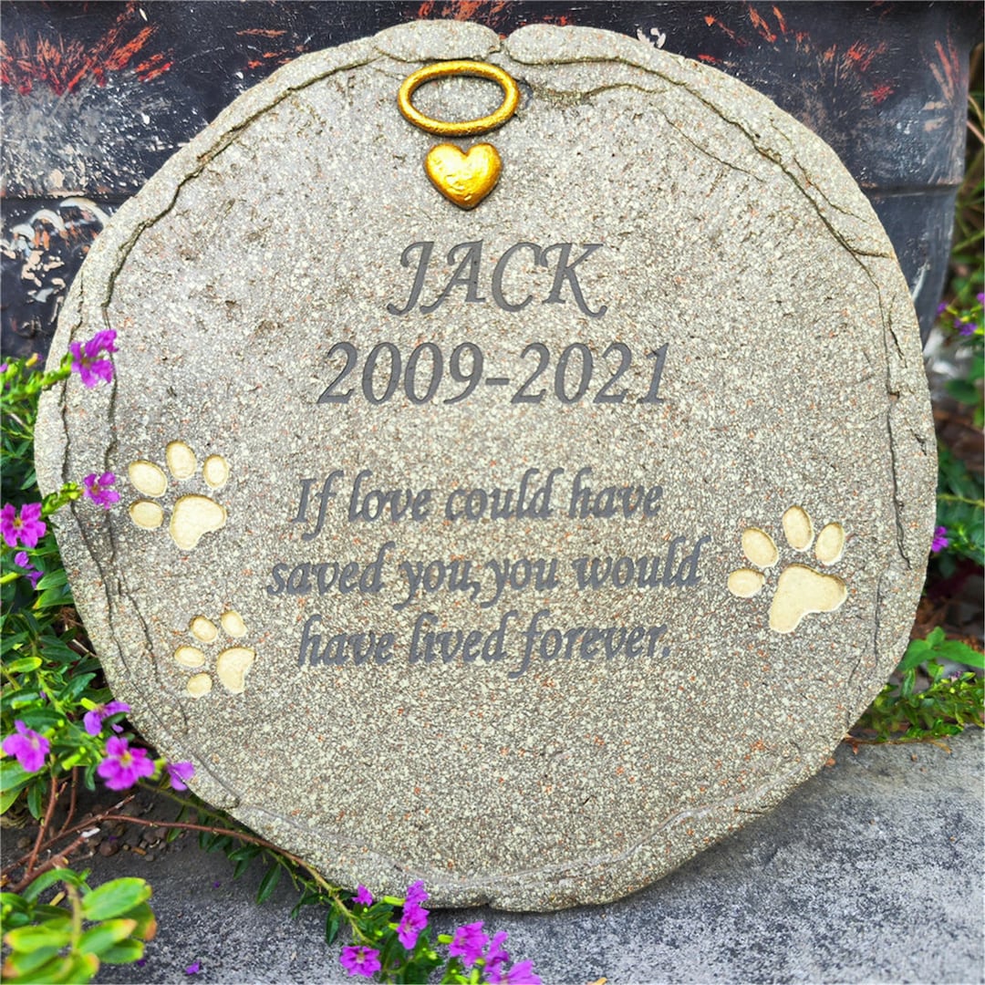 Round Shaped Pet Memorial Stones Dog Memorial Stones, Pet Dog Grave ...