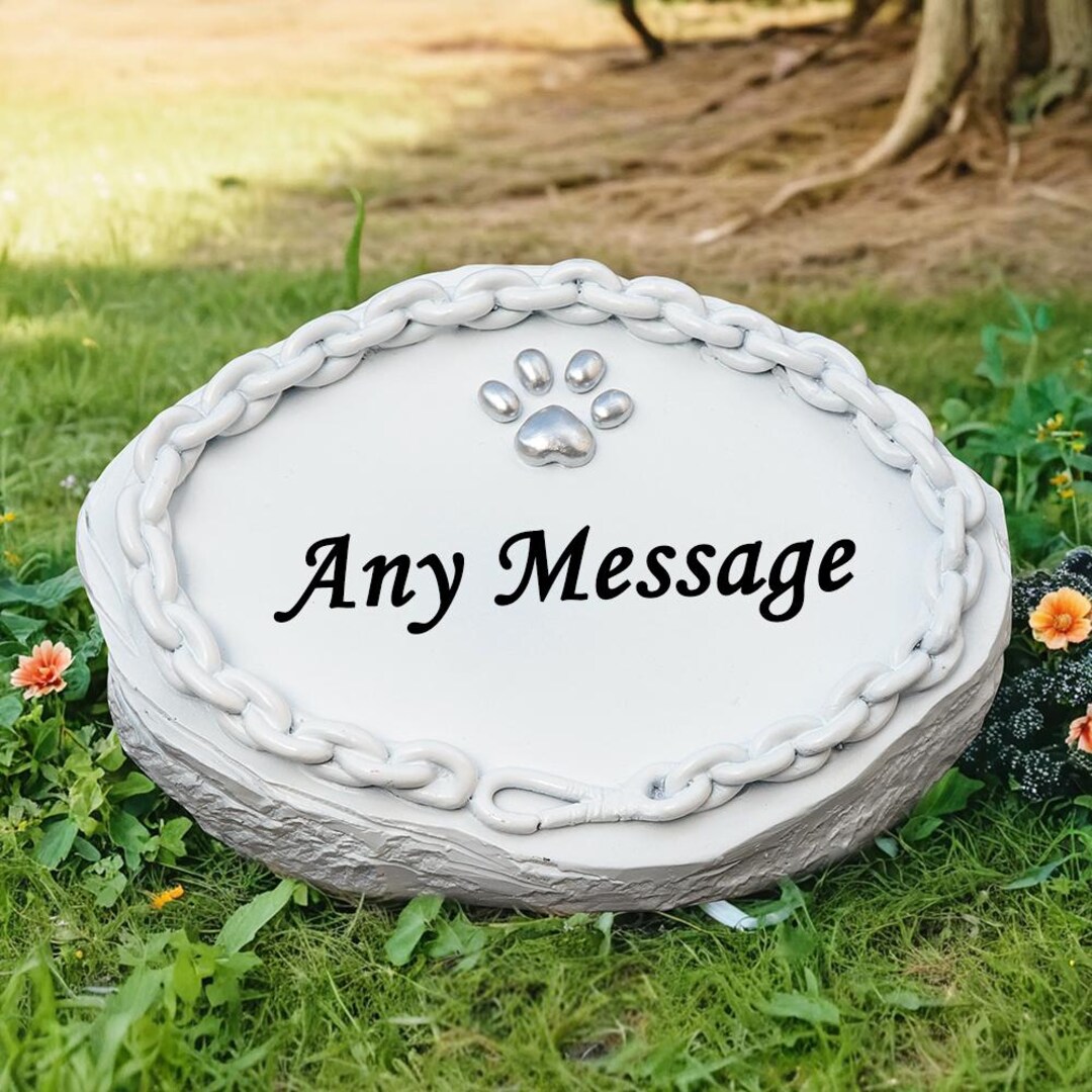 Personalized Pet Memorial Stone, Engraved Dog Grave Marker With Paw ...