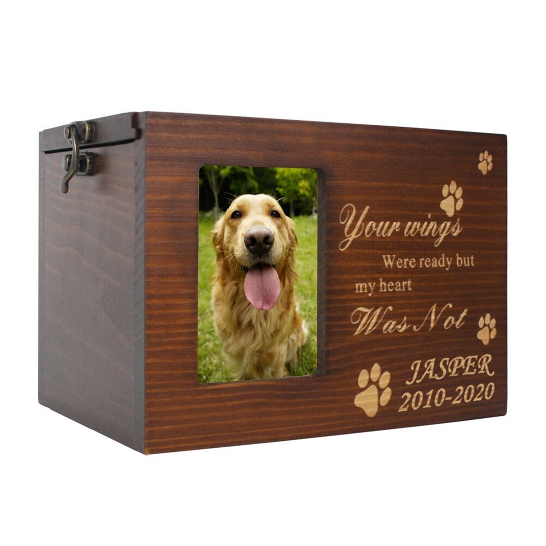Pet Dog Ash Urns, Wooden Pet Cremation Urns Ash Box for Dogs or Cats ...