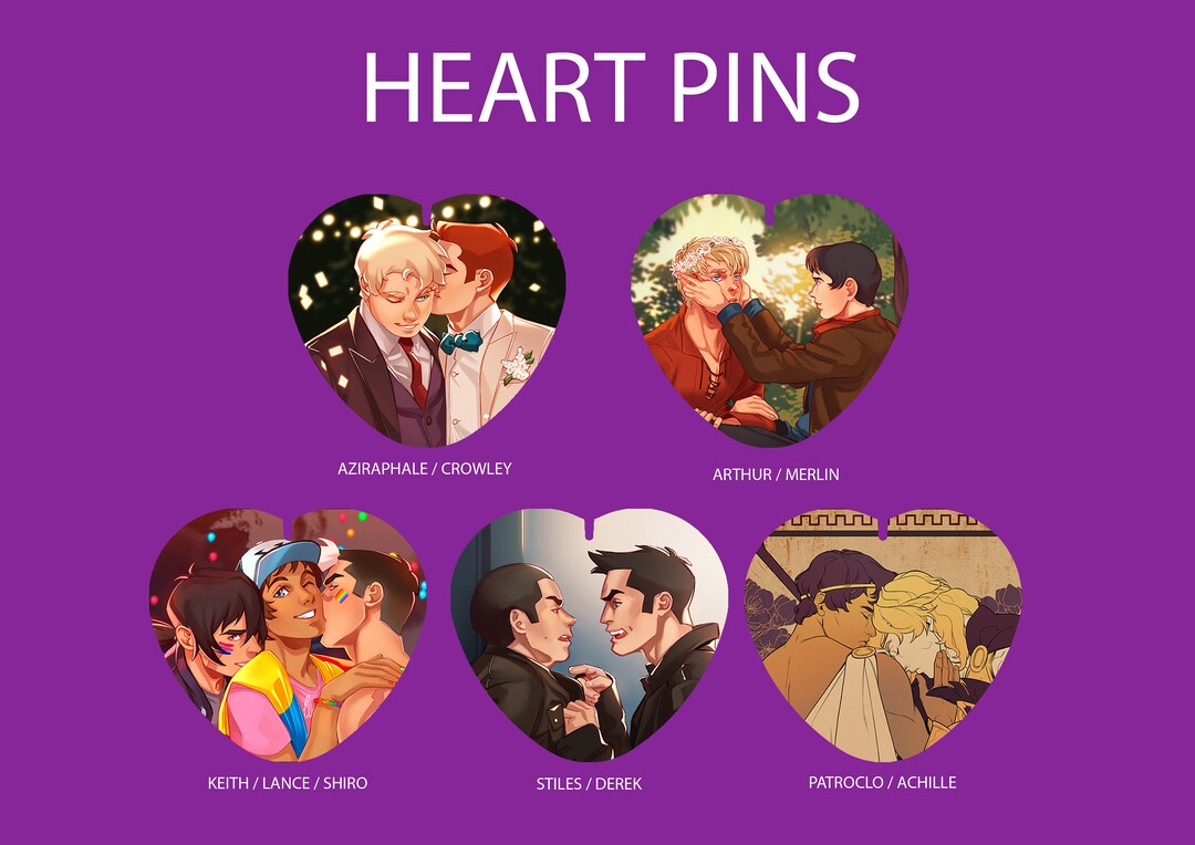 Heart Pins [MULTIFANDOM] - Etsy