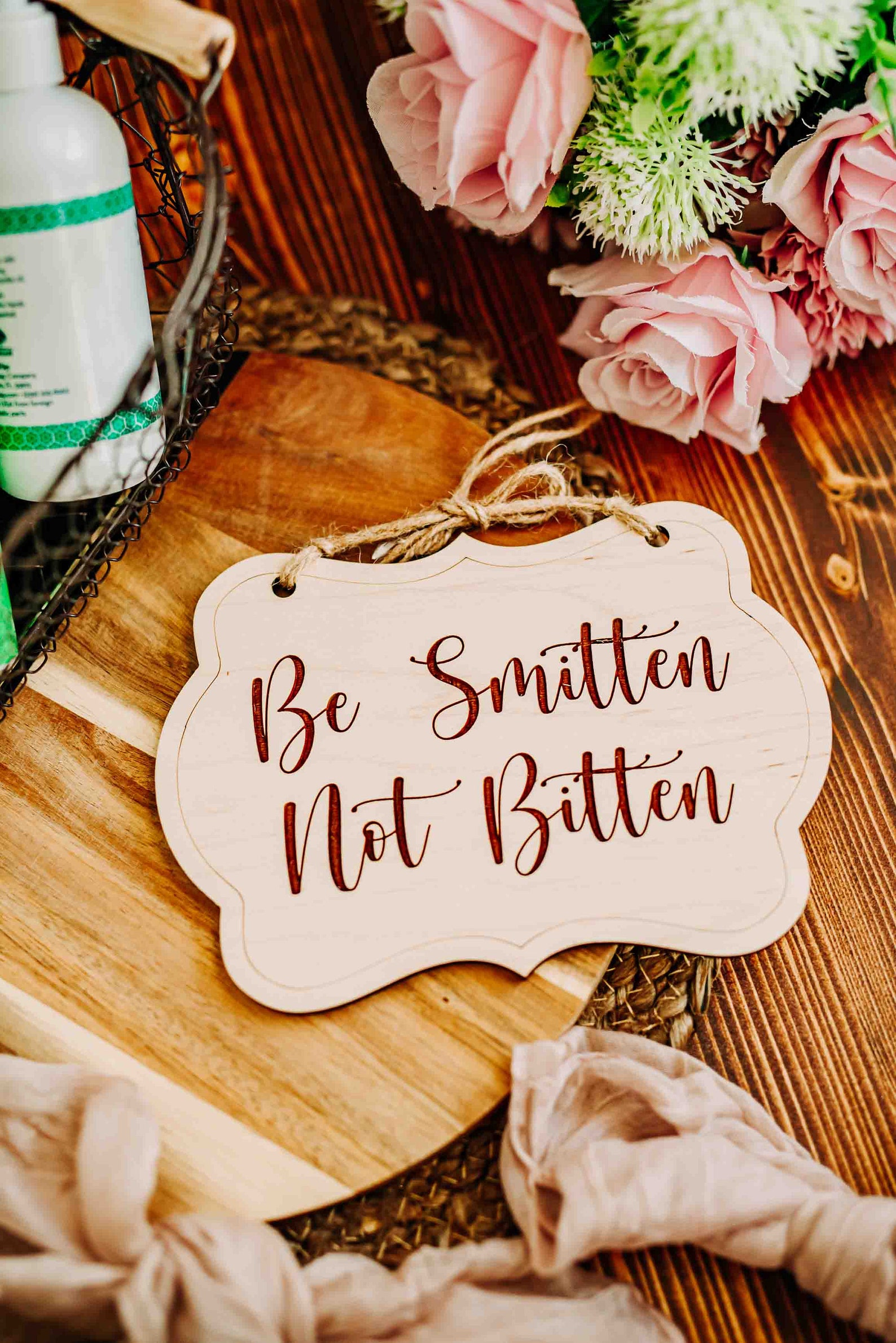 Be Smitten Not Bitten Bug Spray Wood Sign, Garden Wedding Sign ...