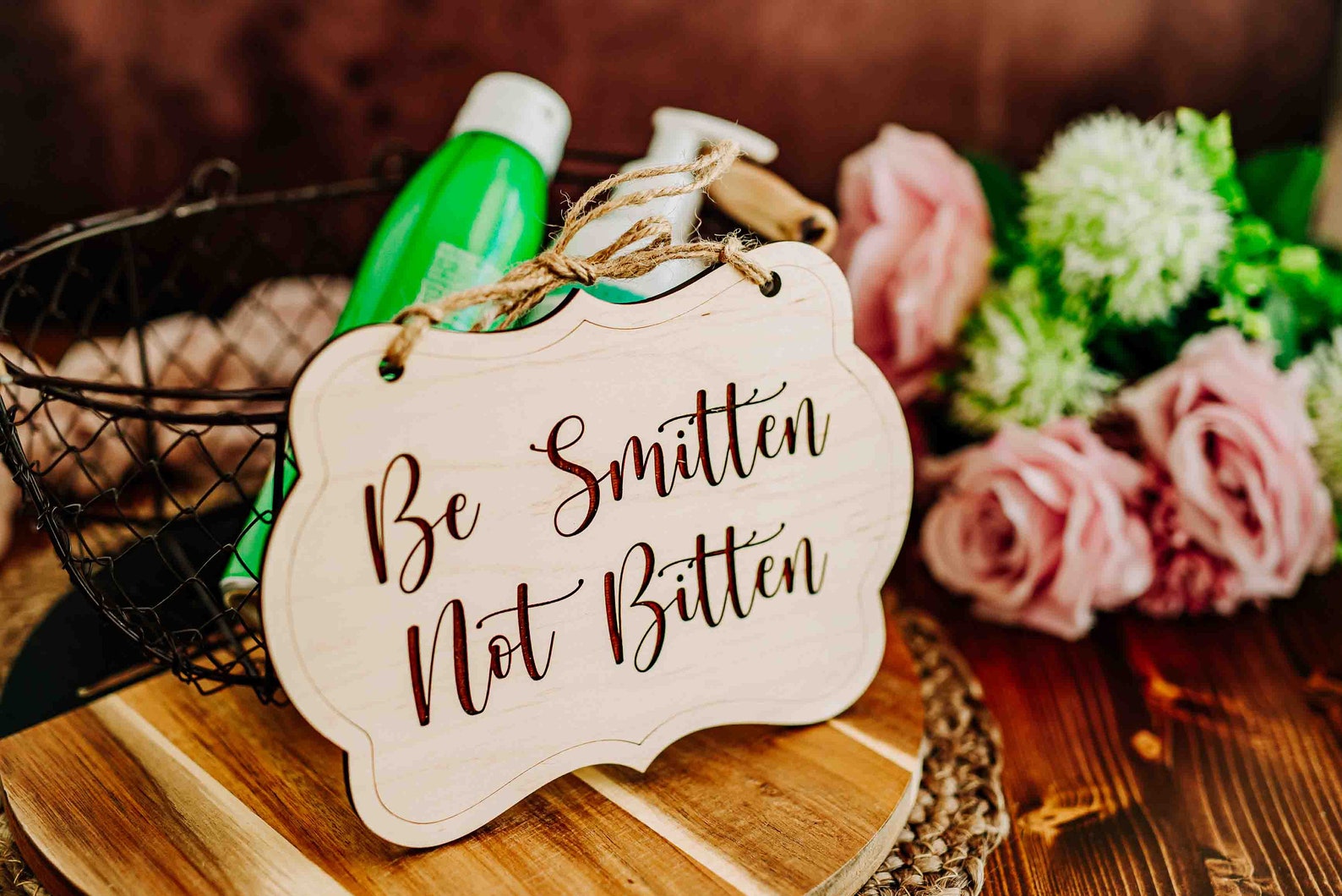 Be Smitten Not Bitten Bug Spray Wood Sign, Garden Wedding Sign ...