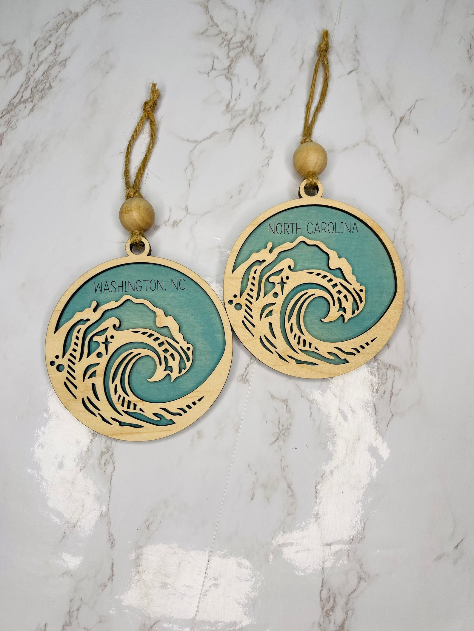 Wooden Beach Waves Ornament Beach Wedding Favor Personalized - Etsy