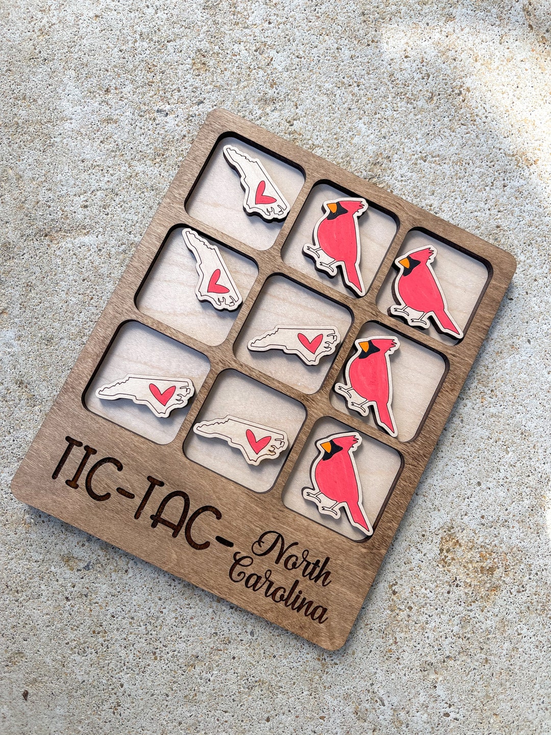 North Carolina Tic Tac Toe Game, NC Retirement Gift, NC Gifts, NC Decor ...