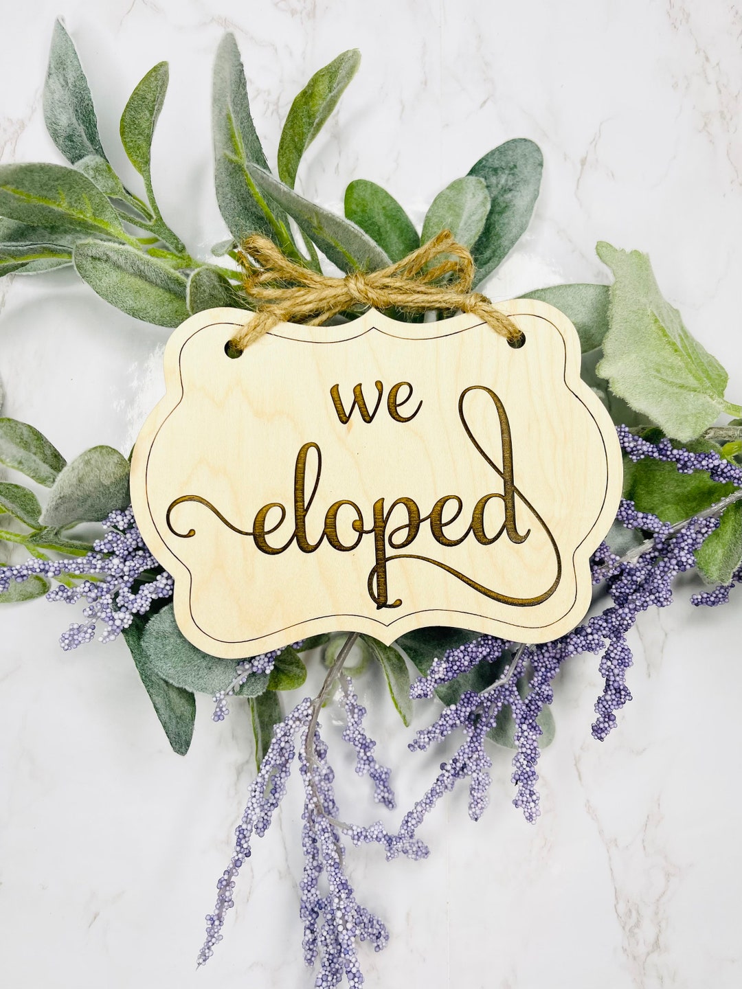 We Eloped Wood Wedding Sign, Elopement Announcement, Elopement Sign for ...