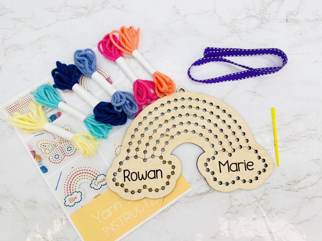 Personalized Rainbow Lacing Toy, Sewing Kits for Beginner Embroidery ...