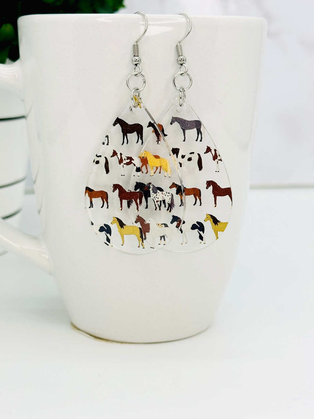 Acrylic Horse Earrings Summer Jewelry Quirky Cute Earrings - Etsy