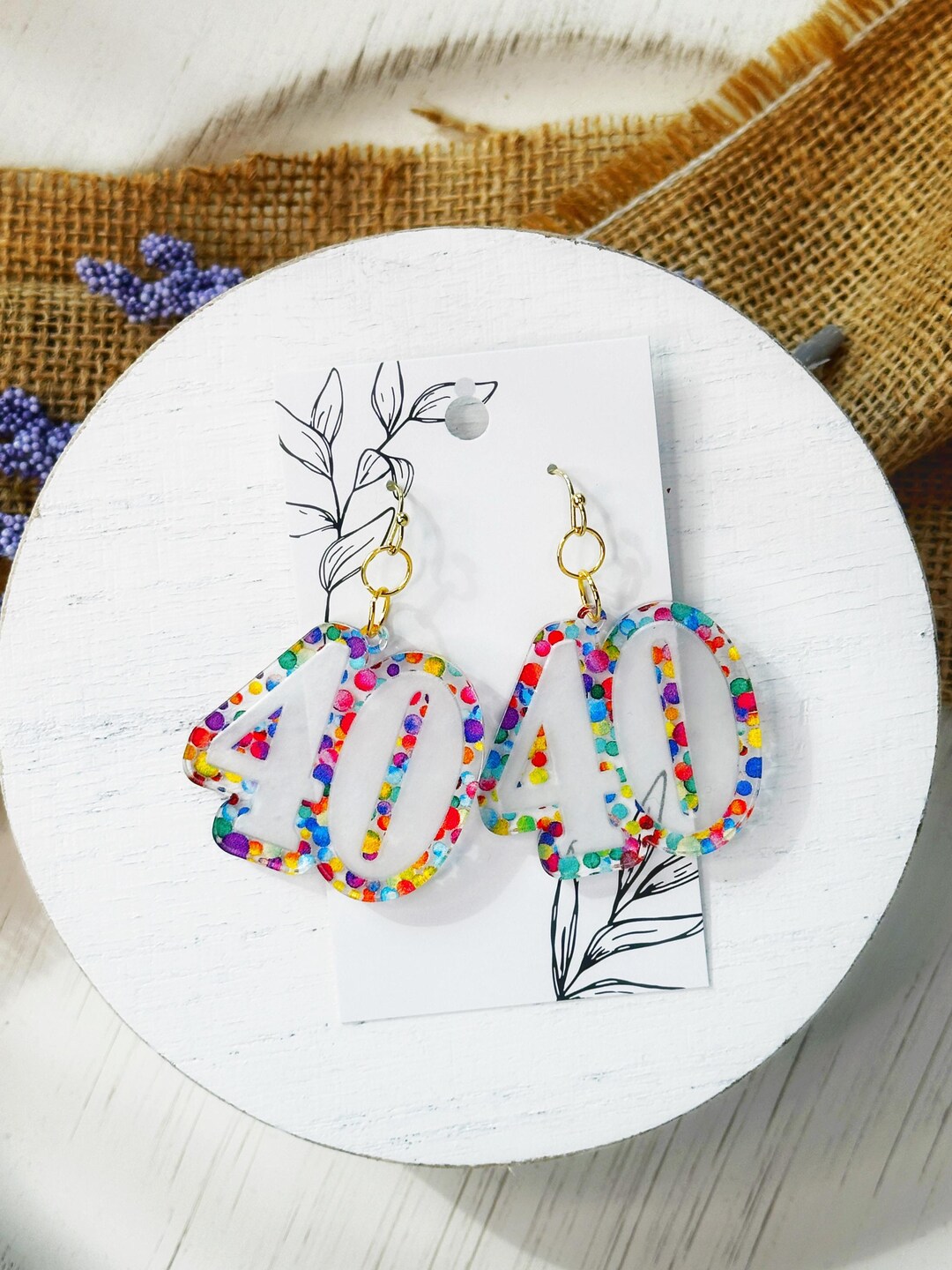 40th Birthday Number Earrings, Milestone Birthday Gift for Her, Polka ...