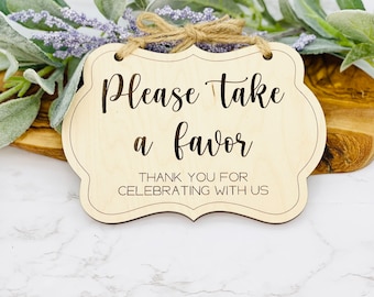 Please Take One Sign Favors Sign Wedding Favors Sign - Etsy