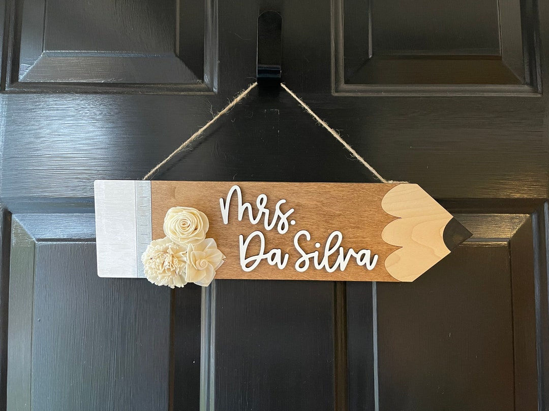 Personalized Pencil Sign for Teachers, End of Year Teacher Gifts for ...