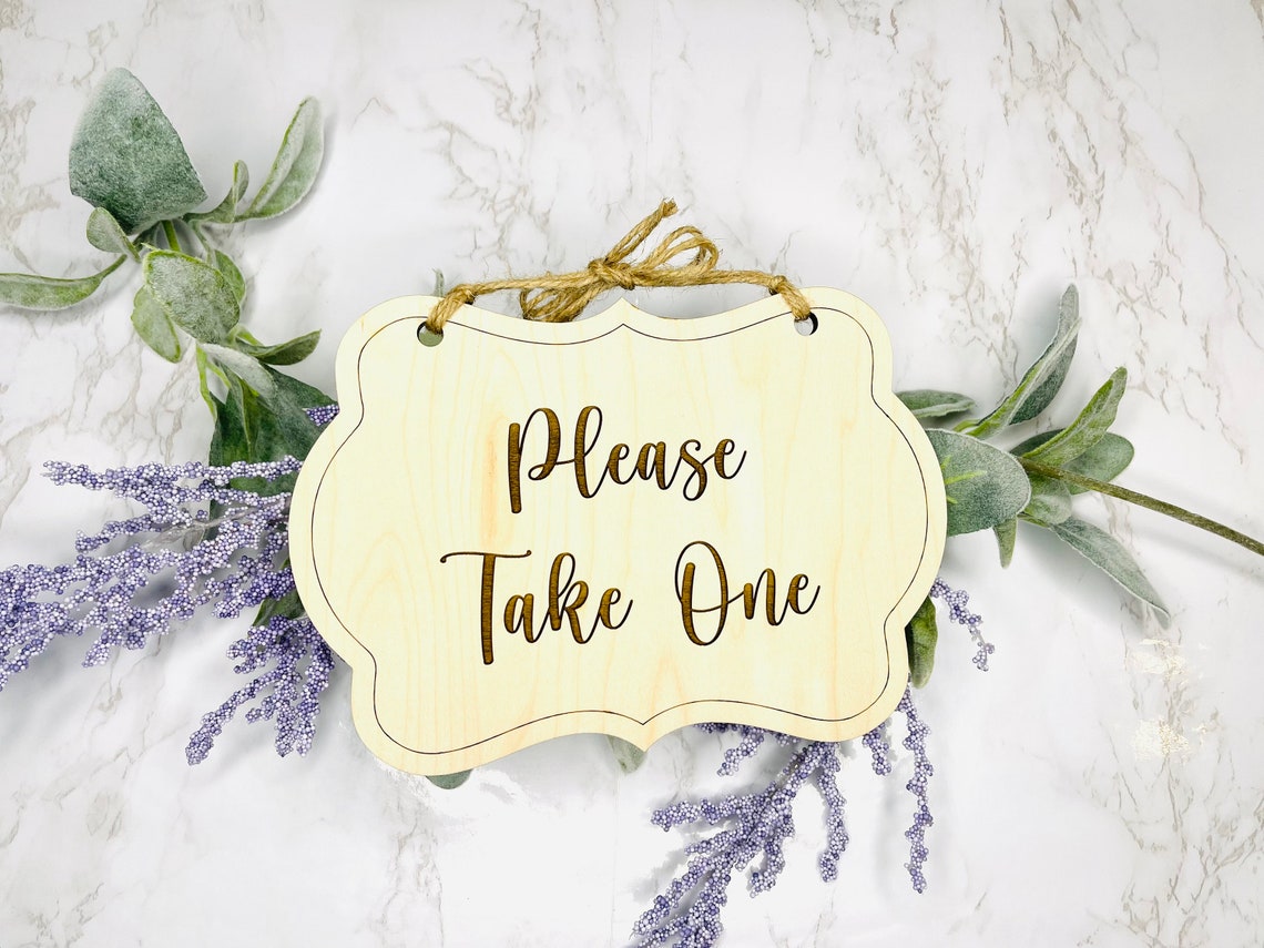 Please Take One Wood Sign Wedding Favor Sign Wedding Favor - Etsy