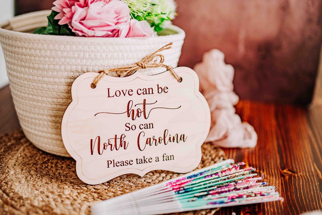 Love Can Be Hot Take a Fan Wedding Signage, Rustic Engagement, Backyard ...