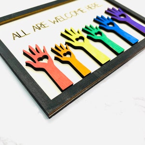 All Are Welcome Here DIY Wood Sign Kit, Pride Sign, LGBTQ Wood Sign ...