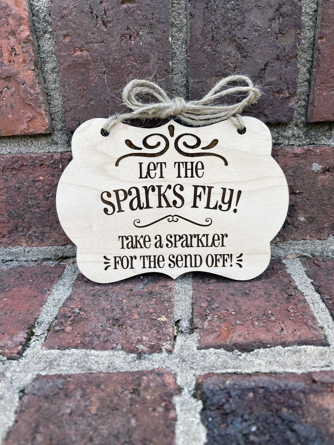 Let the Sparks Fly Wedding Sign, Wedding Exit Sparkler Sign, Rustic ...