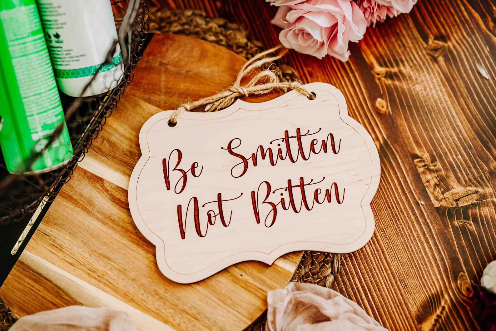 Be Smitten Not Bitten Bug Spray Wood Sign, Garden Wedding Sign ...