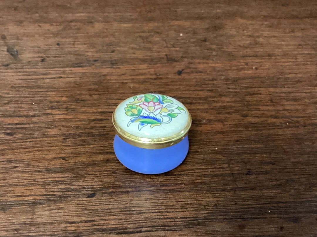 Vintage Halcyon Days Enamel Pill Box - Etsy