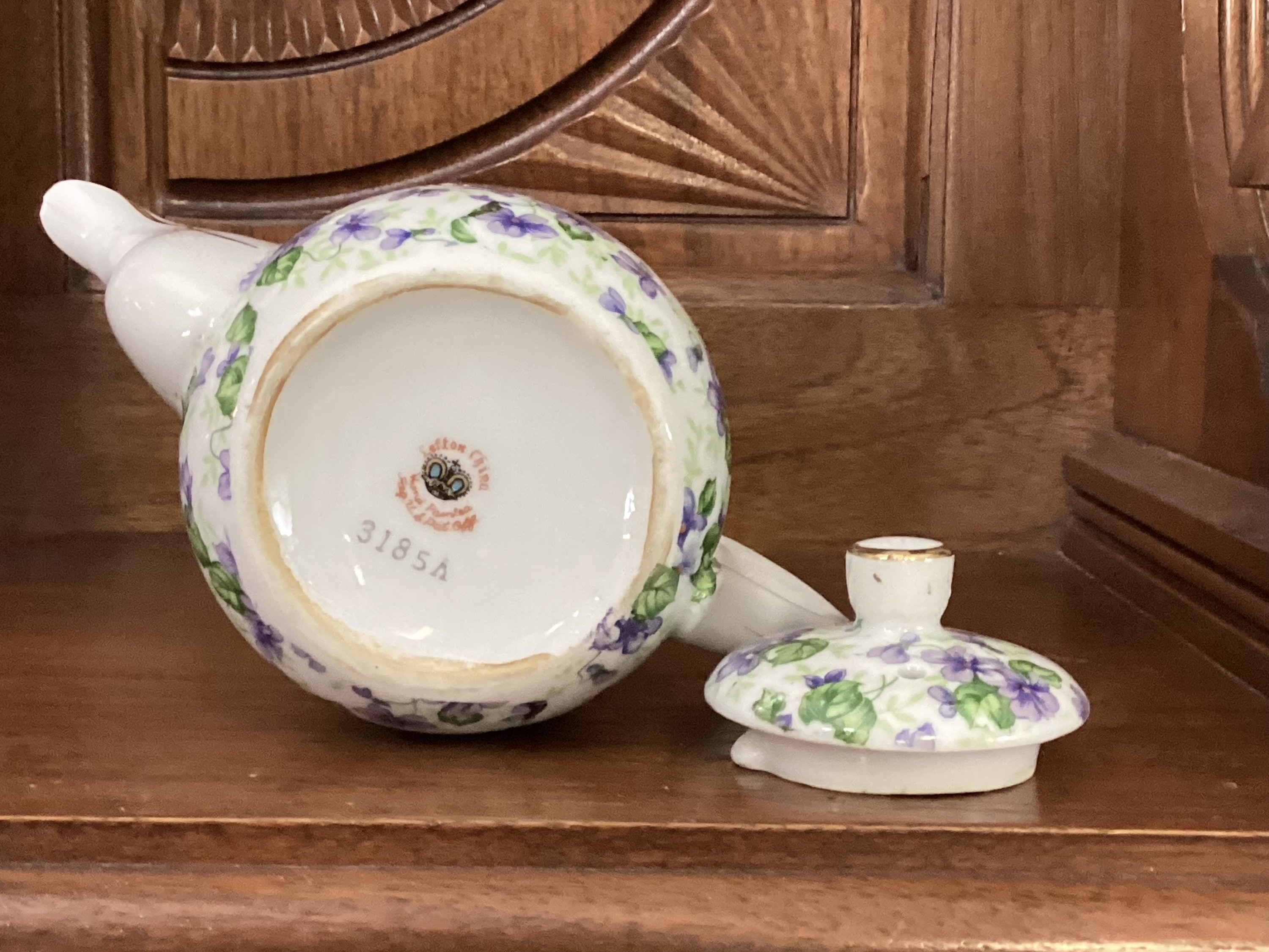 Vintage Lefton China Violet Chintz Teapot 3185A - Etsy