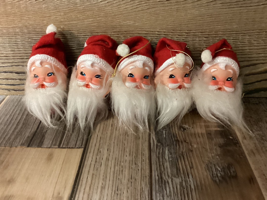 Vintage Santa Head String Light Covers, Felt Santa Hats Japan - Etsy