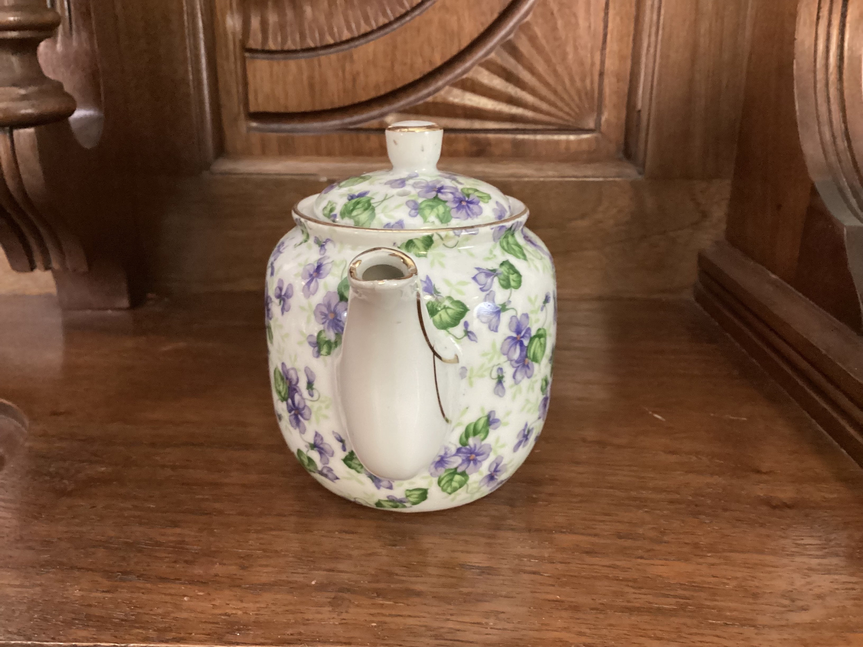Vintage Lefton China Violet Chintz Teapot 3185A - Etsy