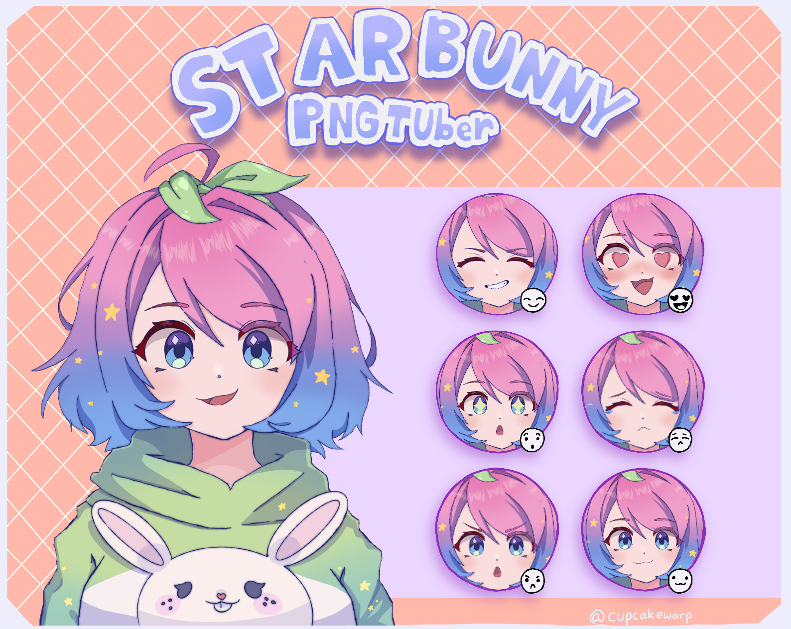 Cute Starbunny Pngtuber for Vtuber Content Creators - Etsy