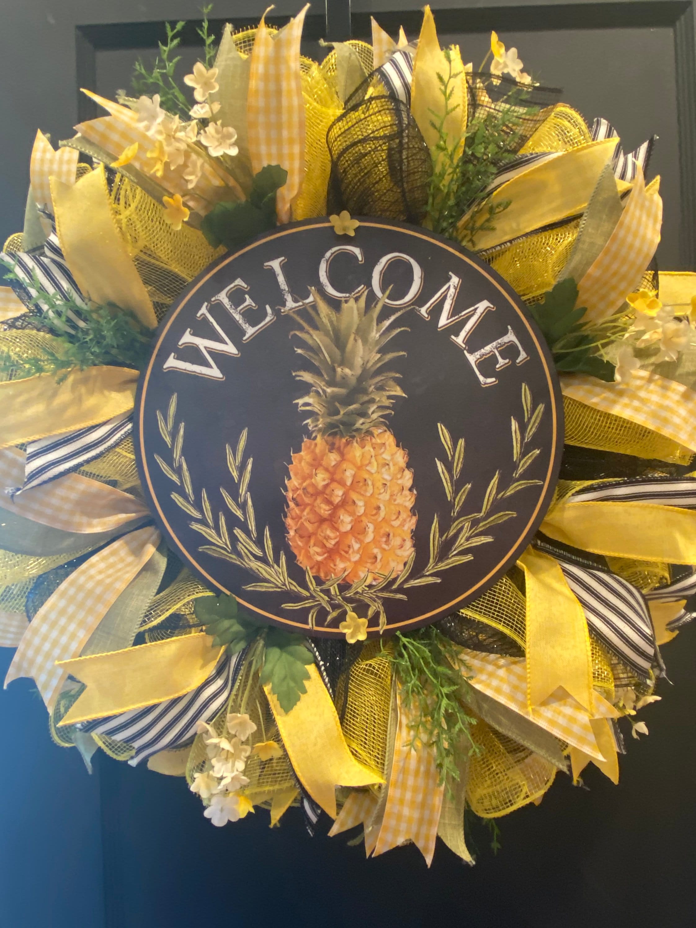 Pineapple Wreath Welcome Wreath Everyday Wreath Pineapple - Etsy