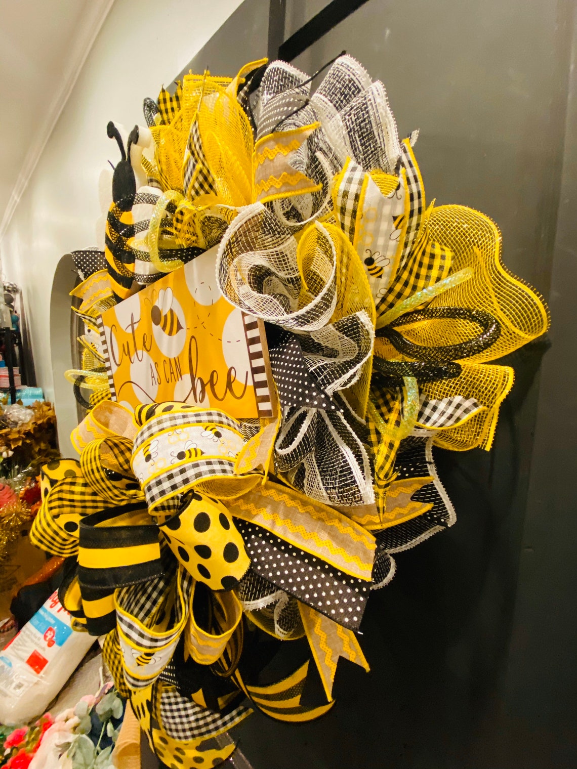 Cute as a Bee Wreath Bee Decor Spring Wreath Everyday | Etsy