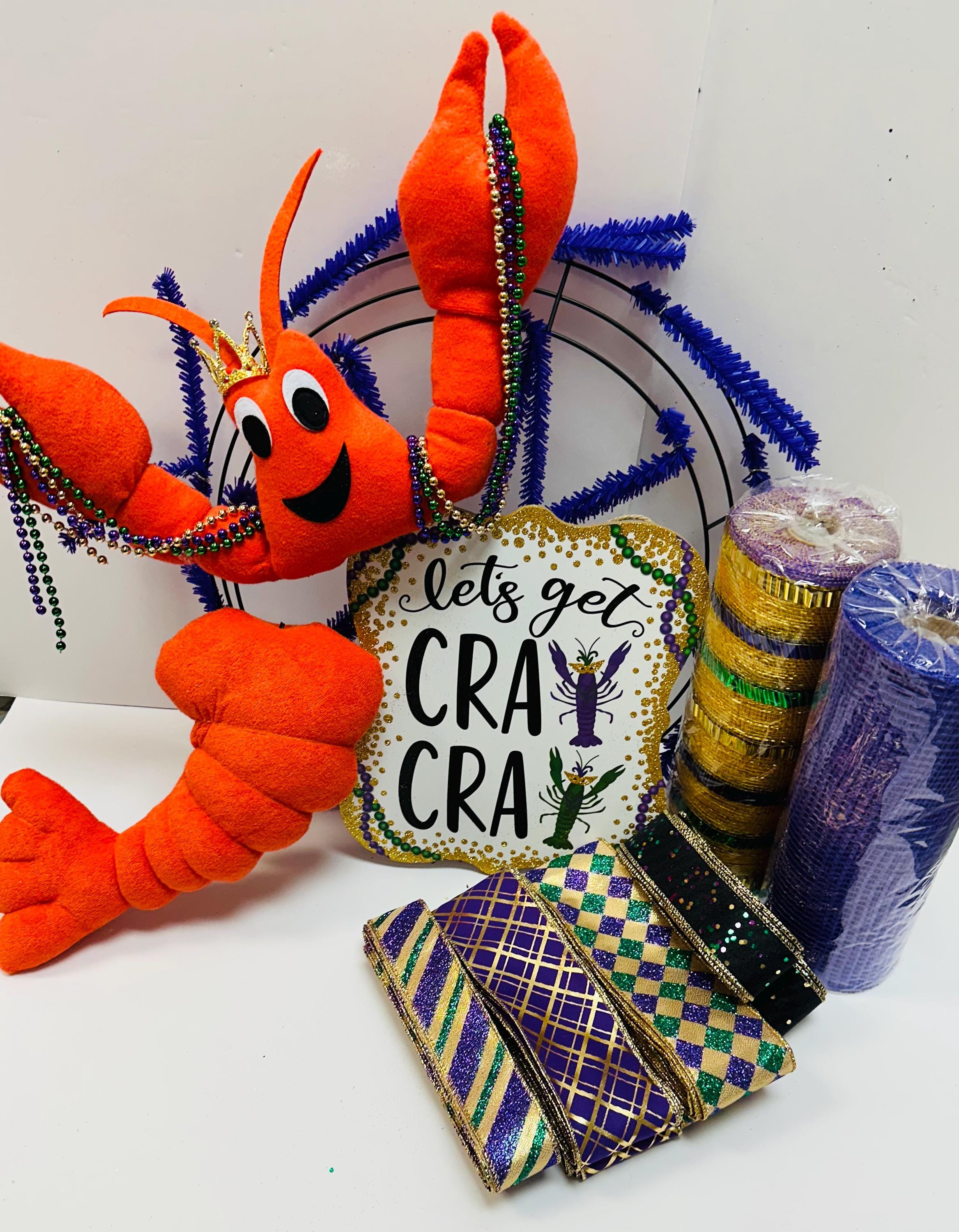 Mardi Gras Plush Crawfish DIY Wreath Kit - Etsy