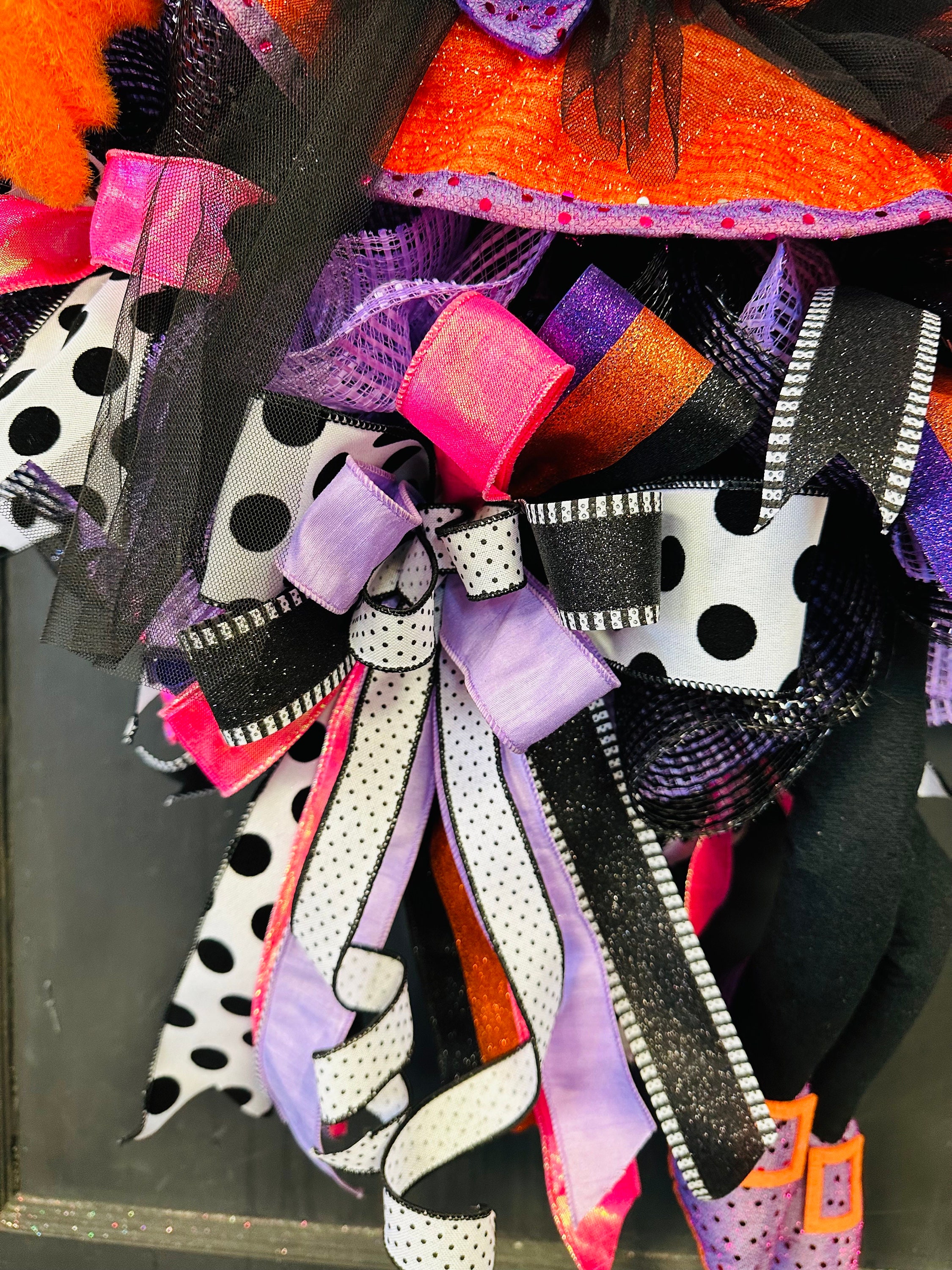 Witching You a Happy Halloween Witch Hat & Legs Wreath - Etsy