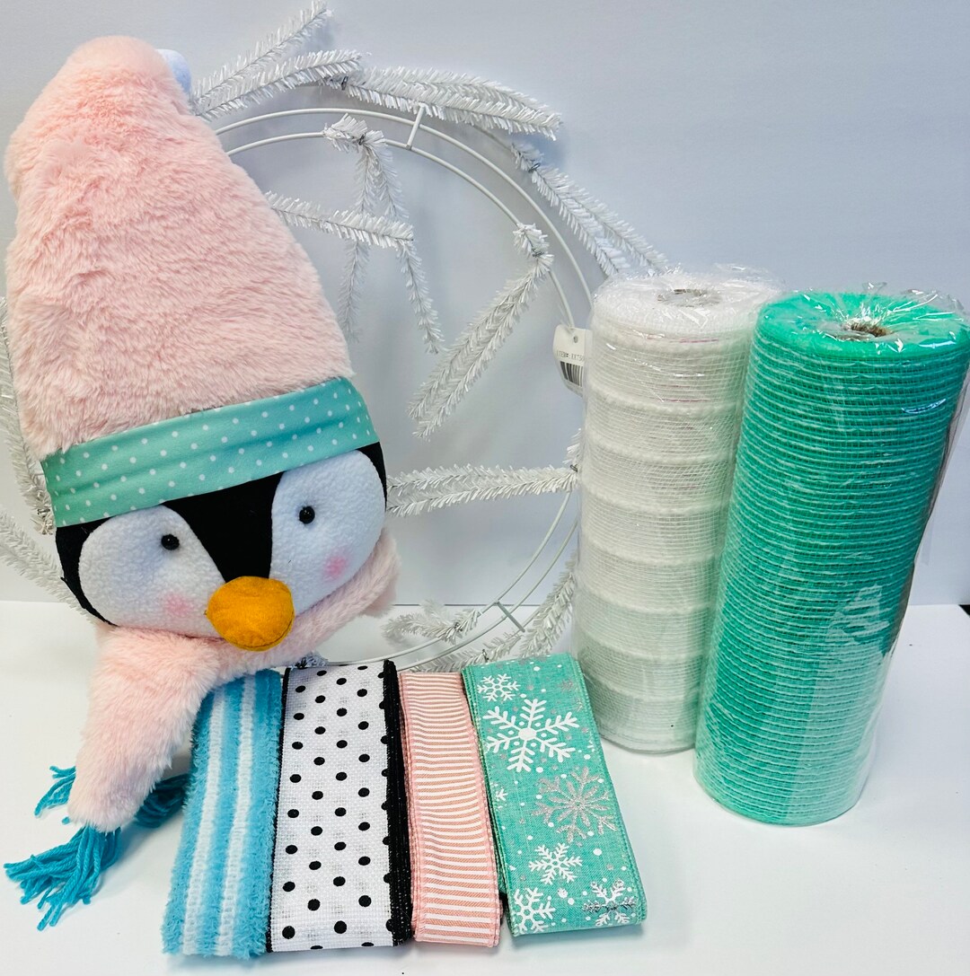 Plush Winter Penguin Wreath Kit - Etsy