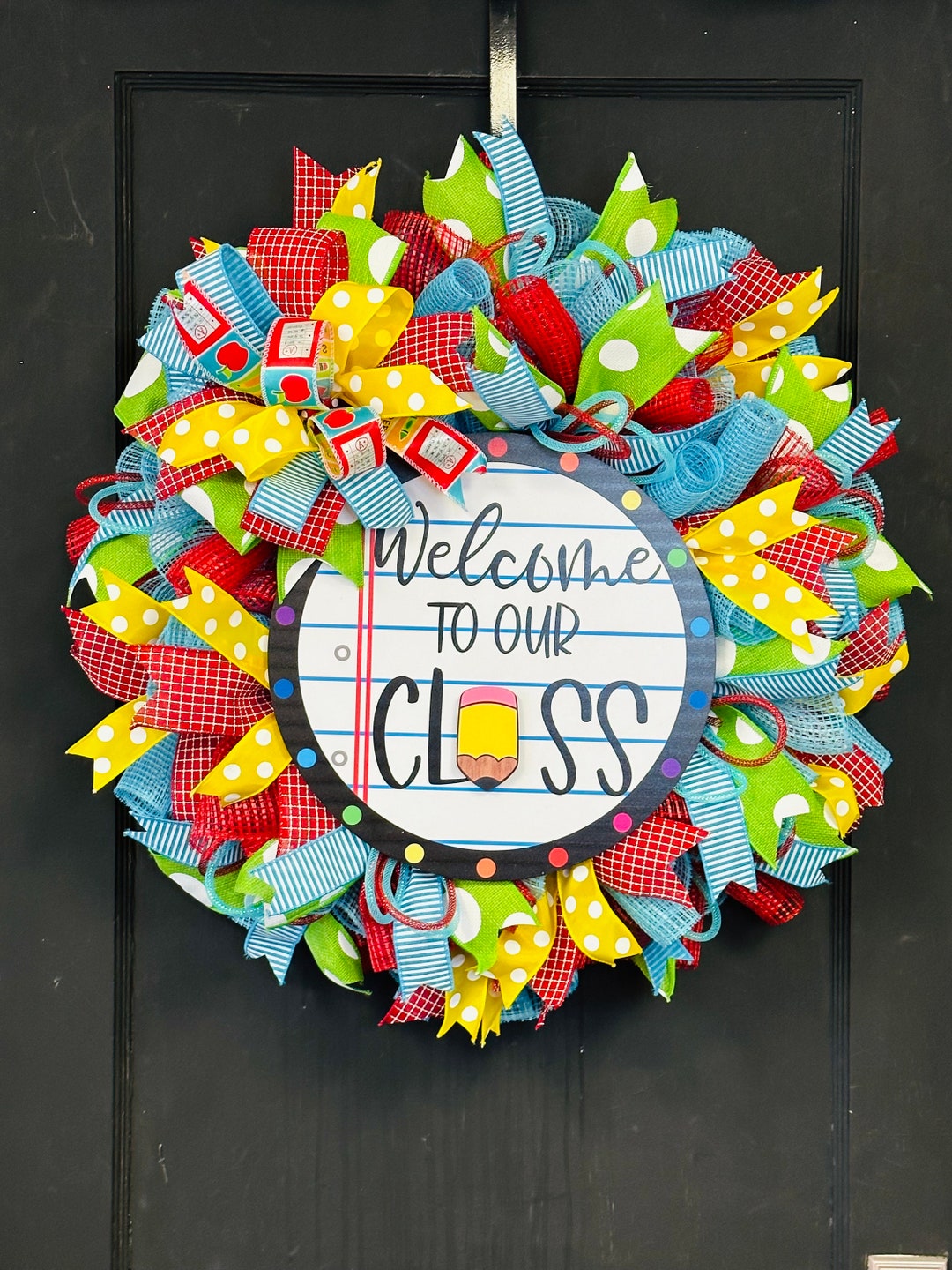 Teacher Welcome Wreath With Interchangeable Icons, Back to School ...